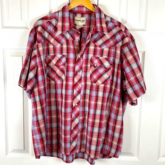 Rustler | Shirts | Rustler By Wrangler Western Cowboy Short Sleeve ...